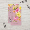 Trendy floral watercolor dusty rose logo qr code business card | Zazzle