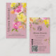 Trendy floral watercolor dusty rose logo qr code business card | Zazzle