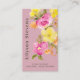 Trendy floral watercolor dusty rose logo qr code business card | Zazzle