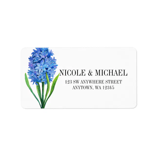 Trendy Flower Blue Hydrangea wedding Label | Zazzle