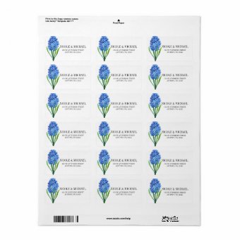 Trendy Flower Blue Hydrangea wedding Label | Zazzle