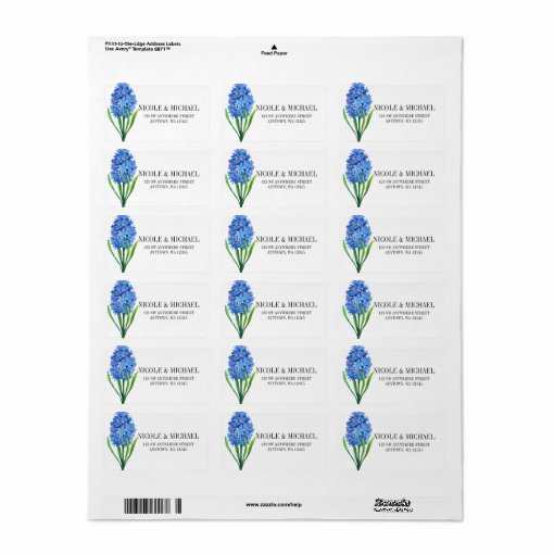 Trendy Flower Blue Hydrangea wedding Label | Zazzle