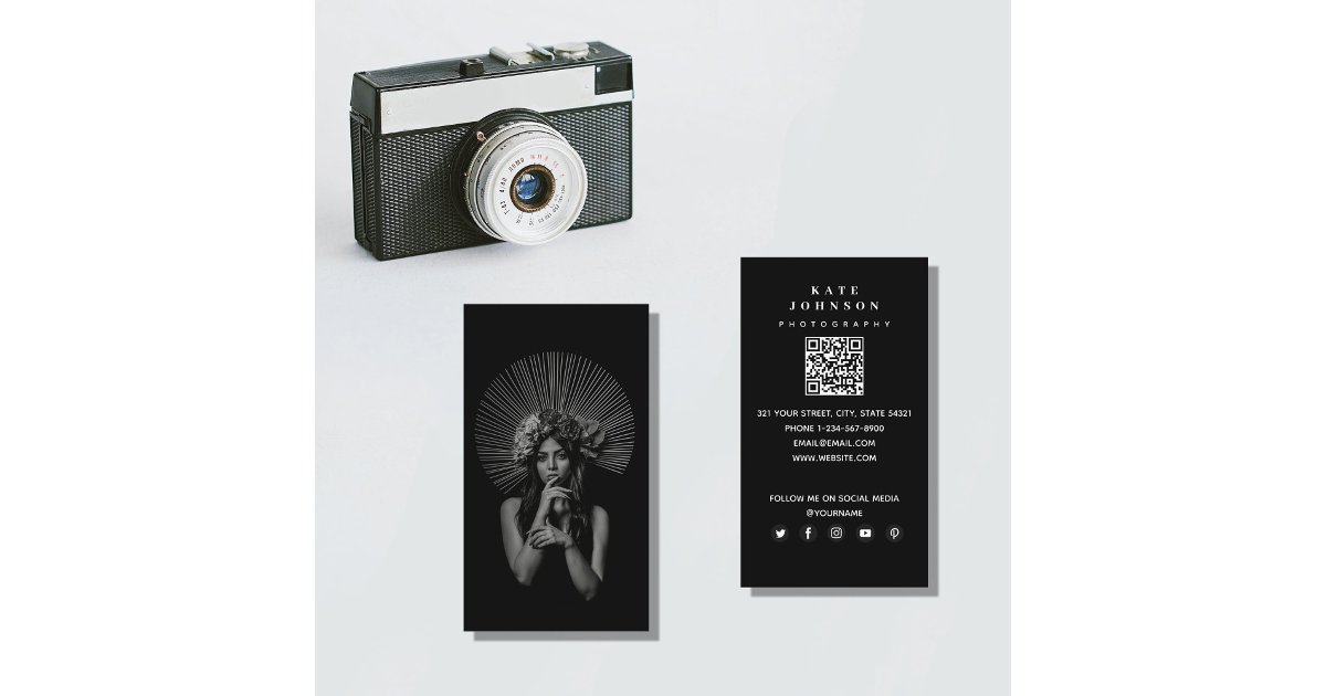Trendy Full Photo Simple Photography Business Card | Zazzle