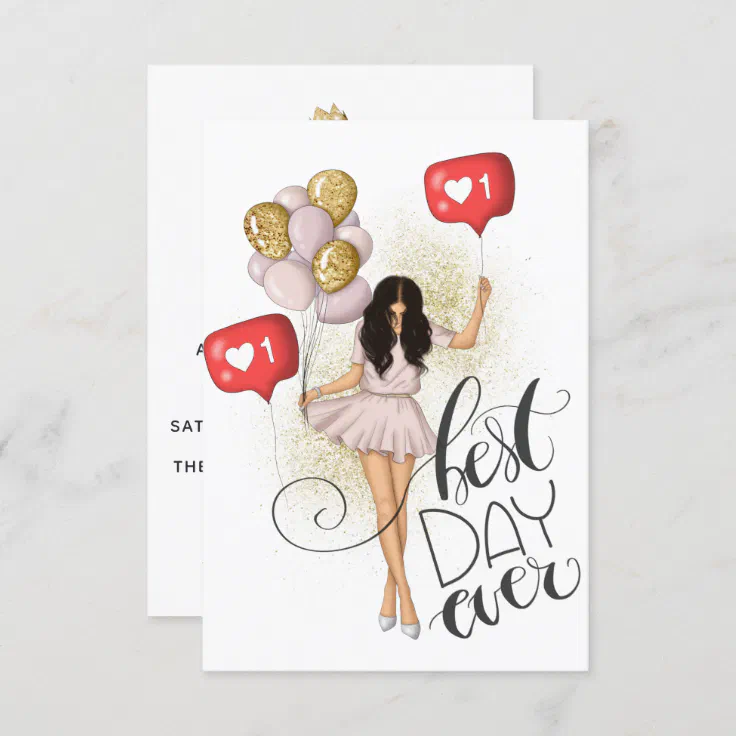 Trendy Girl Birthday Invitation | Zazzle