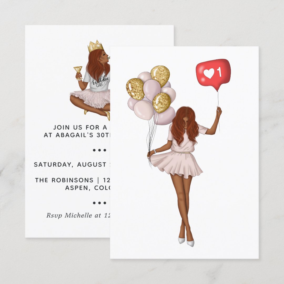 Trendy Girl Birthday Invitation | Zazzle
