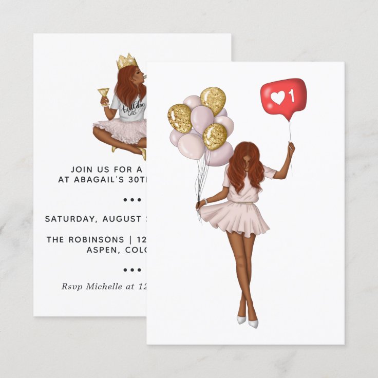 Trendy Girl Birthday Invitation | Zazzle