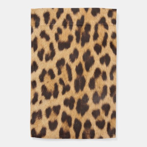 trendy girly chic wild safari leopard print family garden flag | Zazzle