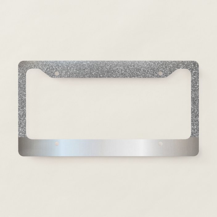Trendy Girly Silver Glitter Ombre License Plate Frame | Zazzle.com