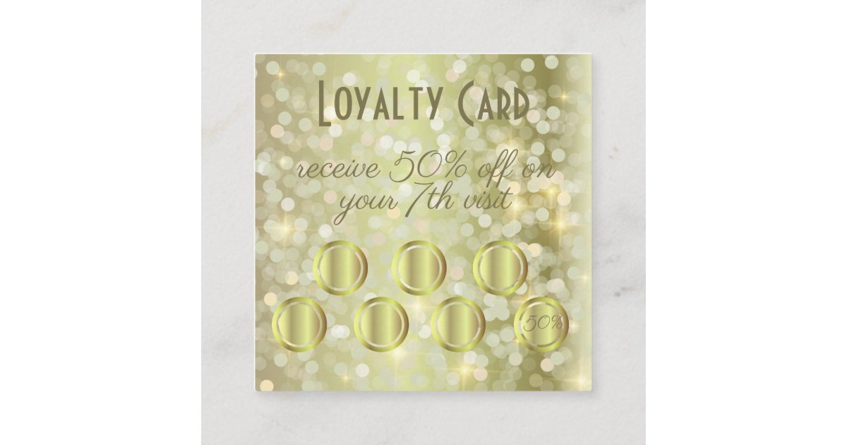 Trendy Glam Gold Shiny Sparkling Makeup & Hair Loyalty Card | Zazzle