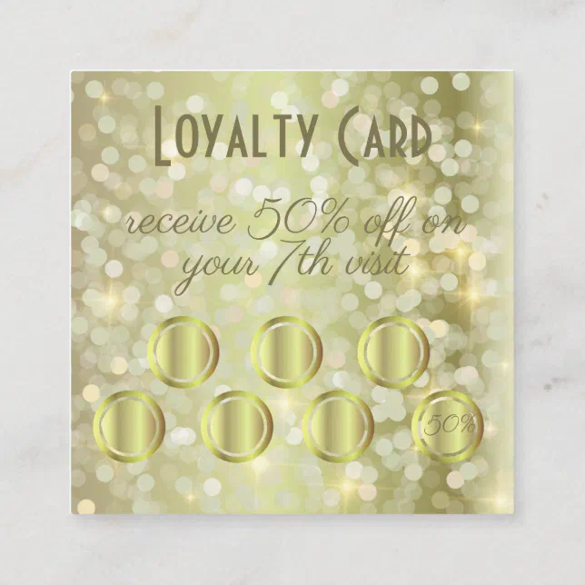 Trendy Glam Gold Shiny Sparkling Makeup & Hair Loyalty Card | Zazzle