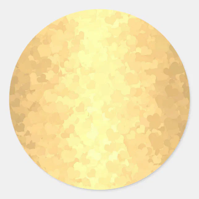 Trendy Glamour Gold Hearts Blank Template Elegant Classic Round Sticker ...