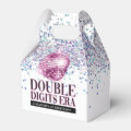 Trendy Glitter Disco Double Digits Era Birthday Favor Boxes | Zazzle