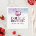 Trendy Glitter Disco Double Digits Era Paper Napkins | Zazzle