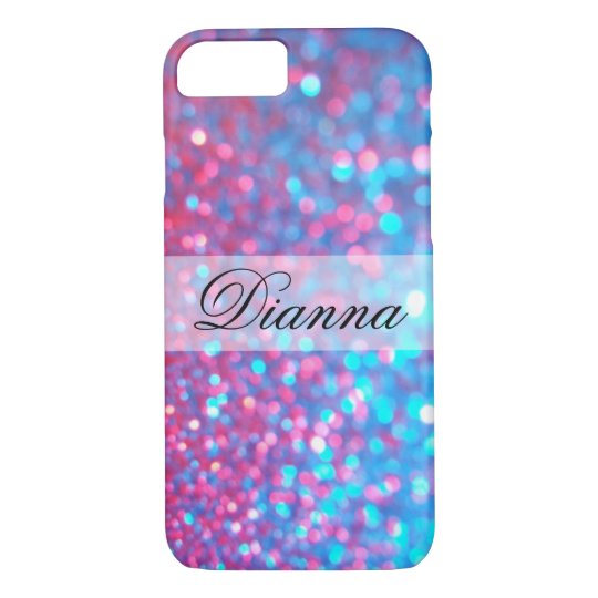 Trendy Glitter Of Blue and Pink iPhone 7 Case | Zazzle.com