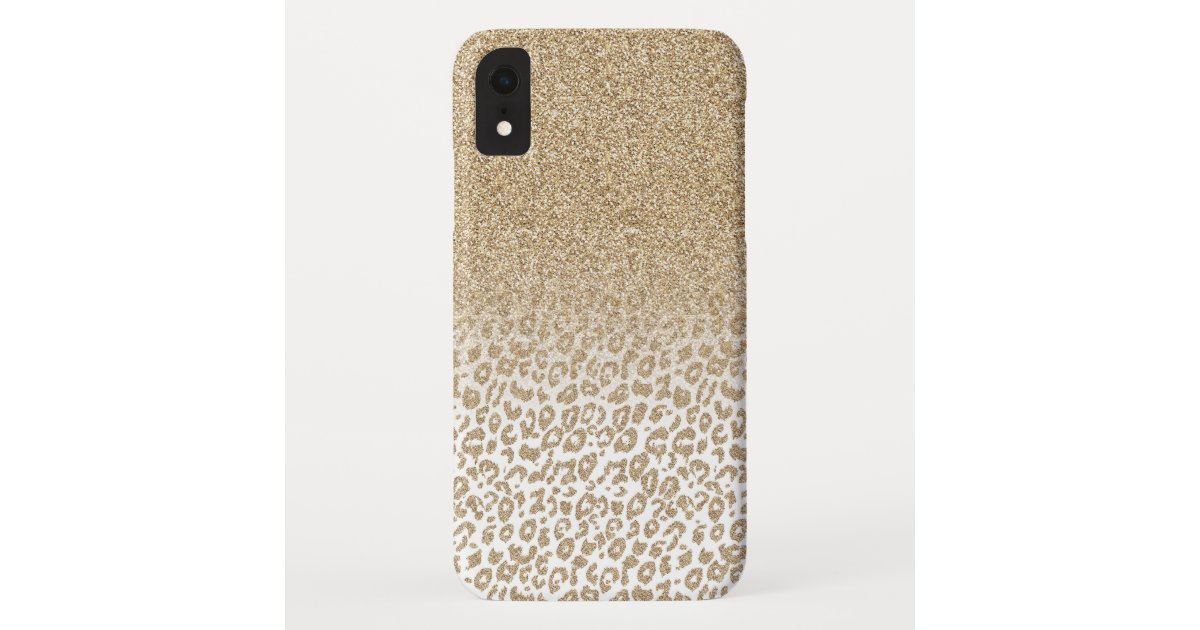 Trendy Gold Glitter and Leopard Print Gradient Case-Mate iPhone Case ...
