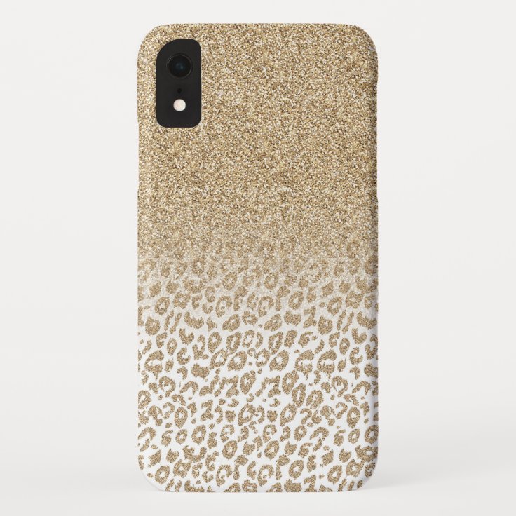 Trendy Gold Glitter and Leopard Print Gradient Case-Mate iPhone Case ...