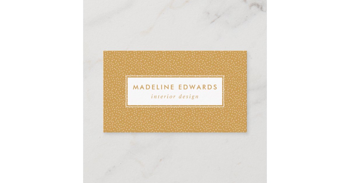 Trendy Gold Honey Tiny Dot Pattern Business Card | Zazzle