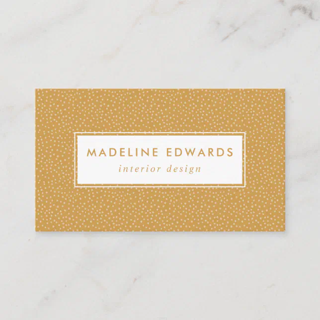 Trendy Gold Honey Tiny Dot Pattern Business Card | Zazzle