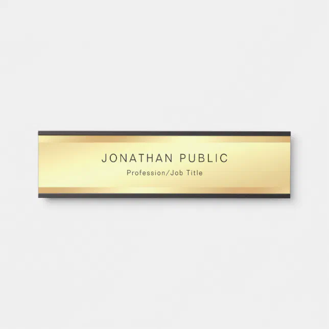 Trendy Gold Look Glamour Professional Modern Cool Door Sign | Zazzle