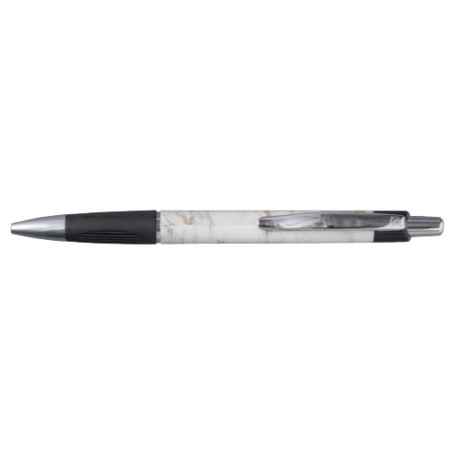 Trendy Gold & White Marble Modern Promotional Pen | Zazzle