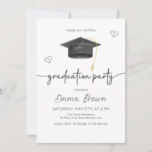 Trendy Graduation Announcement, Graduation Party Invitation | Zazzle
