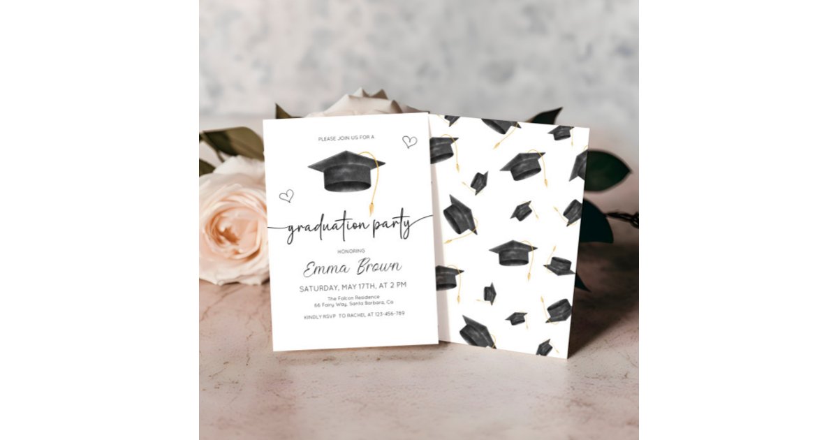 Trendy Graduation Announcement, Graduation Party Invitation | Zazzle