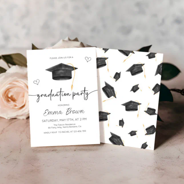 Trendy Graduation Announcement, Graduation Party Invitation | Zazzle