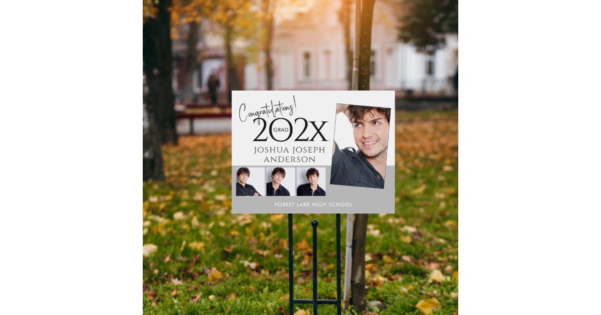 Trendy Graduation Photo Collage Yard Sign | Zazzle