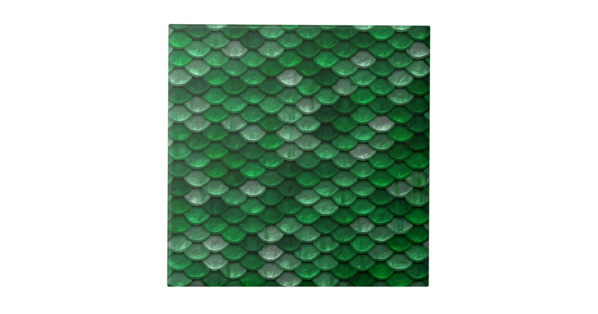 Trendy Green Scale Pattern Tile | Zazzle
