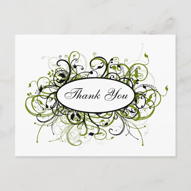trendy green ThankYou Cards | Zazzle