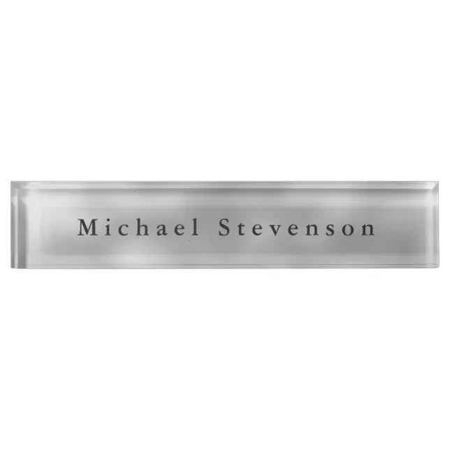 Trendy Grey Modern Design Unique Personal Name Plate | Zazzle
