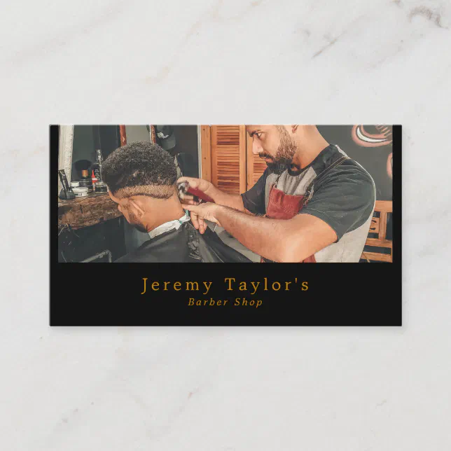 Trendy Hair Cut, Men's Barbers Business Card | Zazzle