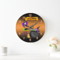 Trendy Halloween Witch Cauldron Round Wall Clock | Zazzle