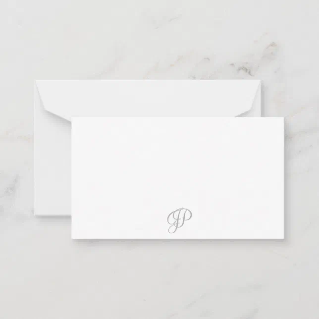 Trendy Handwriting Script Monogram Simple Design Note Card | Zazzle
