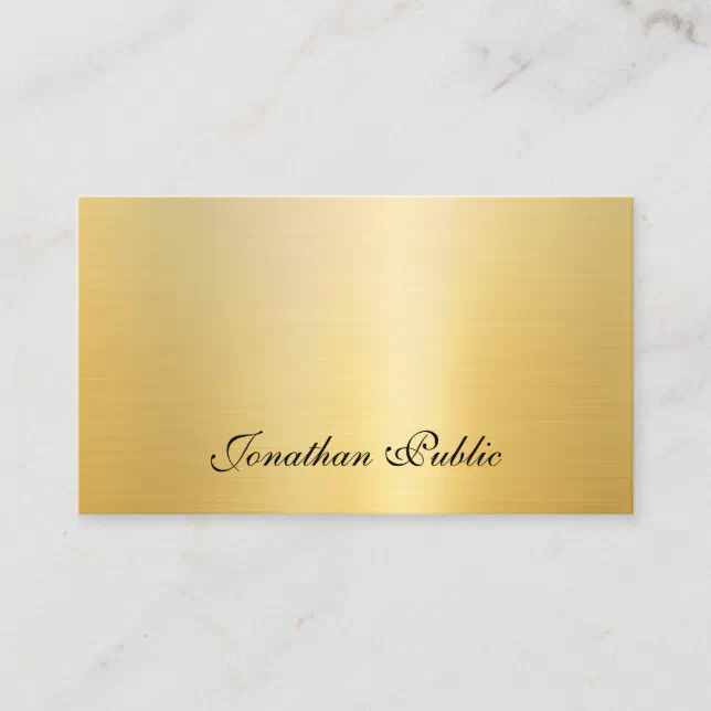 Trendy Handwritten Name Elegant Gold Template Business Card | Zazzle