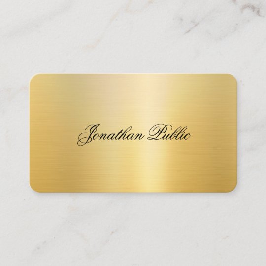 Trendy Handwritten Name Stylish Gold Look Modern Business Card | Zazzle.com