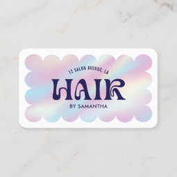 Trendy Holographic QR Code Hairstylist Hair Salon Business Card | Zazzle