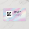 Trendy Holographic QR Code Hairstylist Hair Salon Business Card | Zazzle