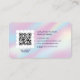 Trendy Holographic QR Code Hairstylist Hair Salon Business Card | Zazzle