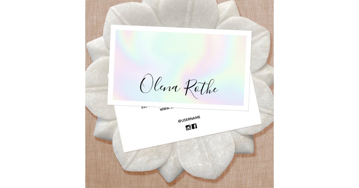 Trendy Holographic Signature Script Professional Calling Card | Zazzle