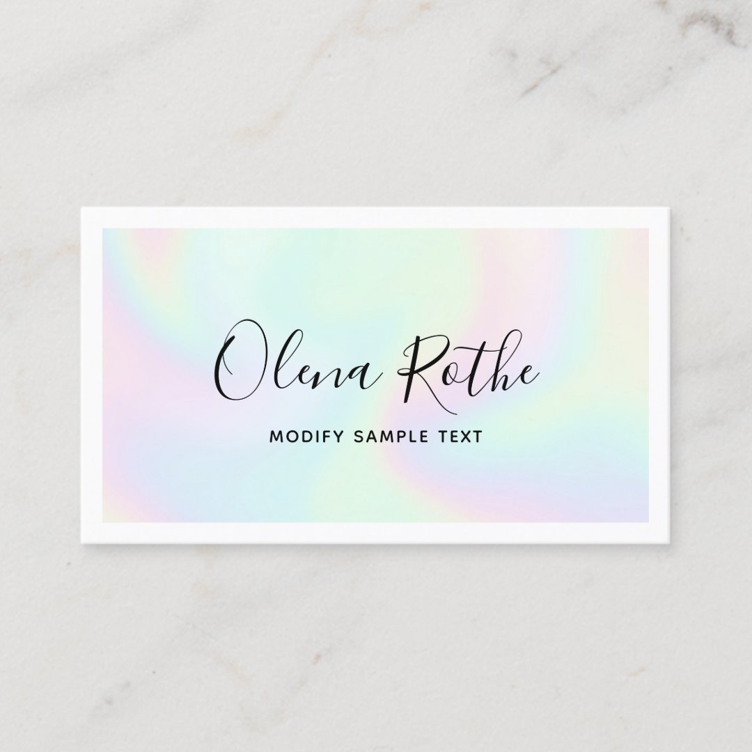 Trendy Holographic Signature Script Professional Calling Card | Zazzle