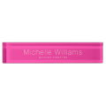 Trendy hot pink modern minimal desk name plate | Zazzle
