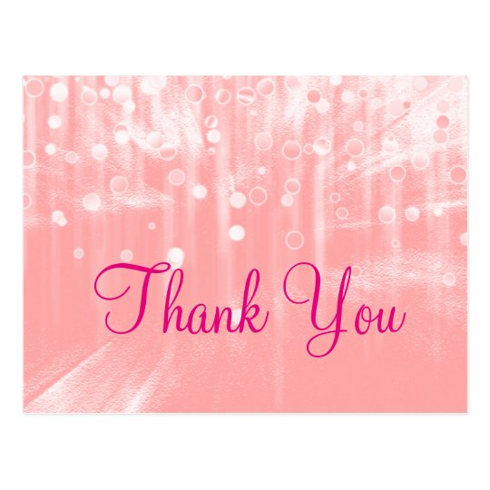 Trendy Inexpensiv Pink Glamorous Modern Thank You Postcard | Zazzle.com