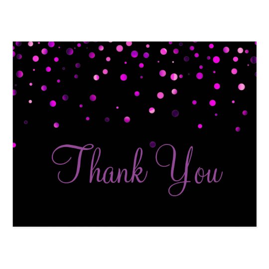 Trendy Inexpensiv Purple Glitter Black Thank You Postcard | Zazzle.com