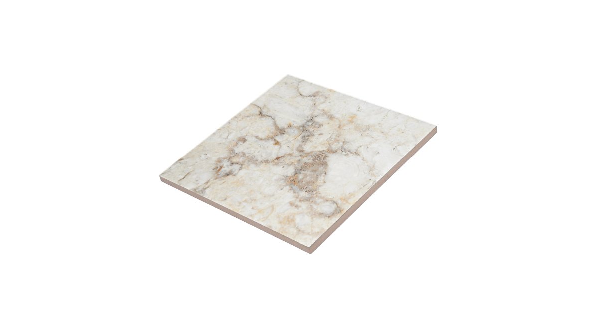 Trendy Ivory White Marble Stone - Glossy Ceramic Tile | Zazzle