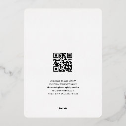 Trendy Laurel Leaf Qr Code Script Wedding Real Foil Invitation | Zazzle