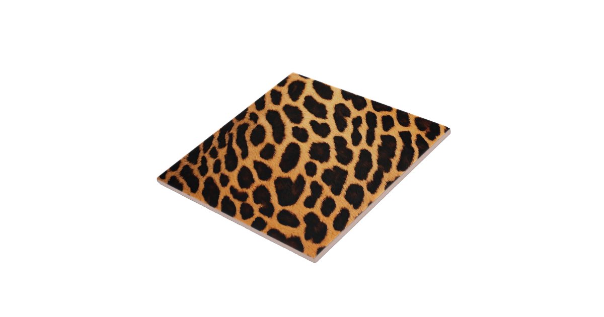Trendy Leopard Cat Animal Print Collection Ceramic Tile | Zazzle
