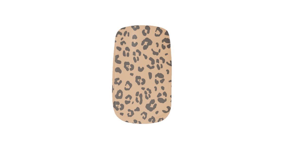 Trendy Leopard Print in Toffee Brown Minx Nail Art | Zazzle