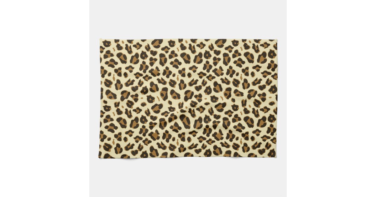 Trendy Leopard Print Kitchen Towel | Zazzle
