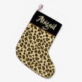 Trendy Leopard Print - Personalized Small Christmas Stocking | Zazzle